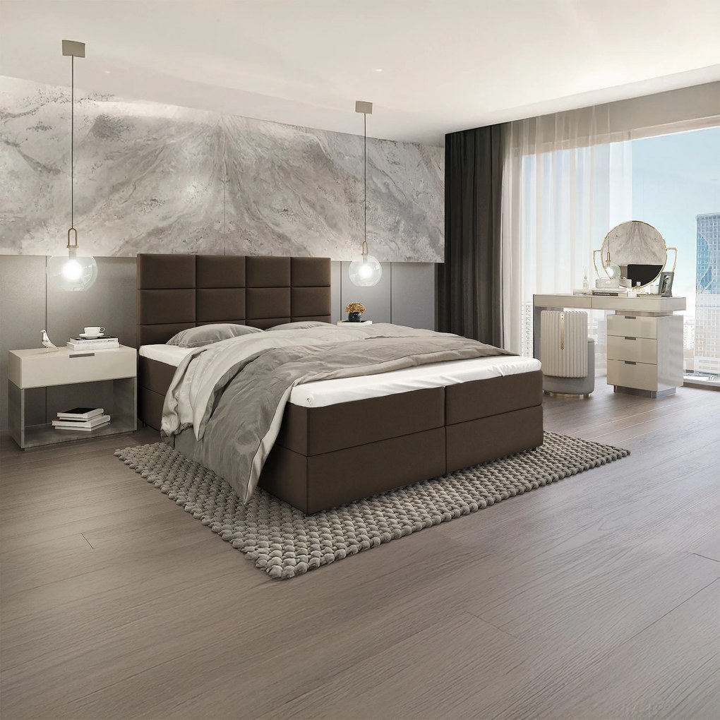 SFAB Kontinentální čalouněná postel MERCURY (90x200 cm) Barva látky: Modrá (Riviera 81)