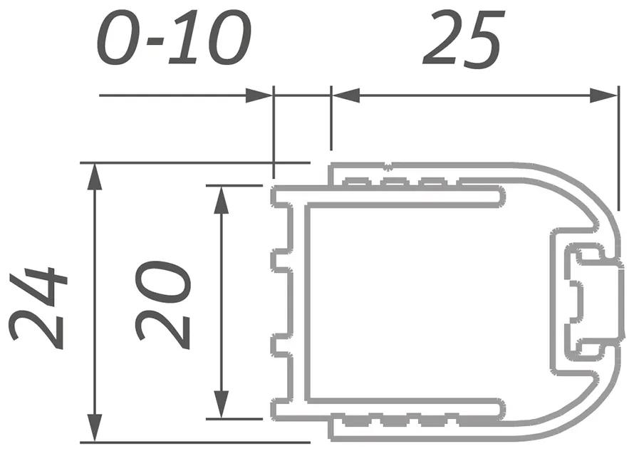 Roth LIMAYA LINE LYE4+LZ Jednokřídlé sprchové dveře + set profilů LZ pro instalaci do niky 120 cm LYE4/1200_LZ