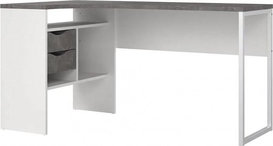 Falco Rohový psací stůl Felix 849, beton/bílá