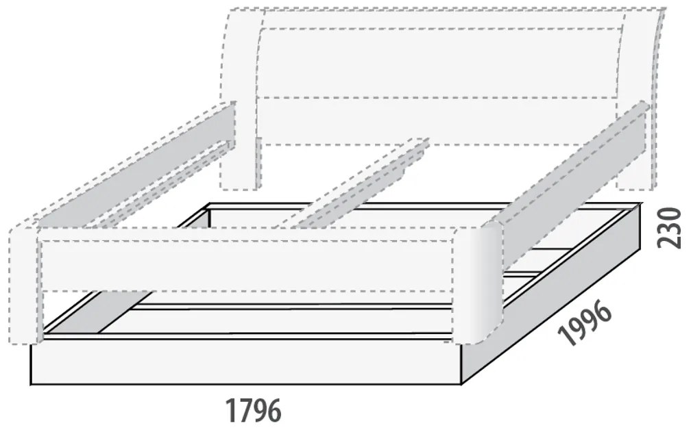 Úložný prostor Florencia výklopný 160,180 Domestav F140 Materiál: Buk cink, Povrchová úprava: Přírodní provedení