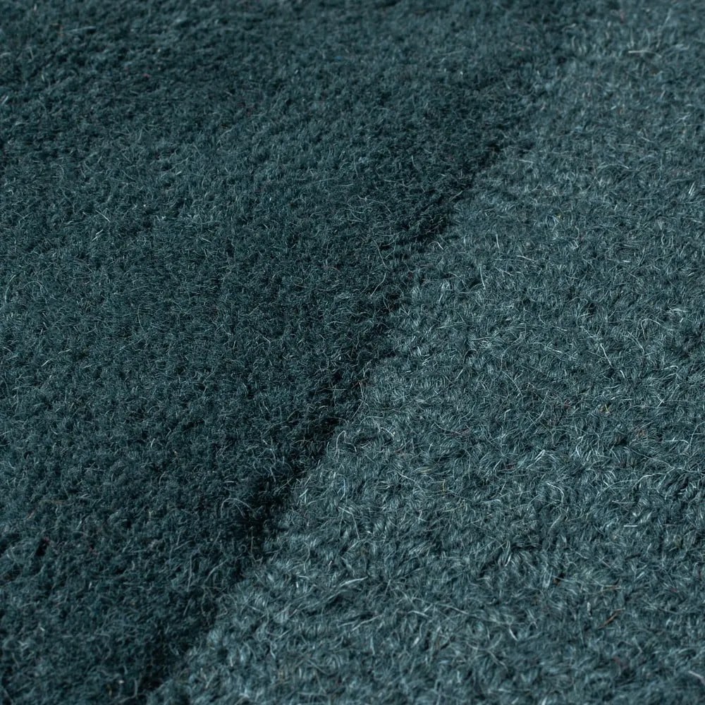 Zelenomodrý ručně tkaný vlněný kulatý koberec ø 160 cm Shard Teal – Flair Rugs