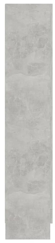 vidaXL Prosklená skříň betonová šedá 82,5x30,5x150 cm dřevotříska