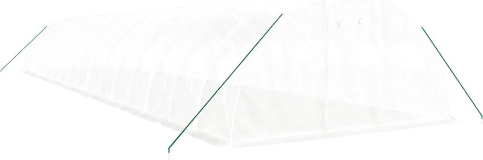 Skleník s ocelovým rámem bílý 64 m² 16 x 4 x 2 m 3188078