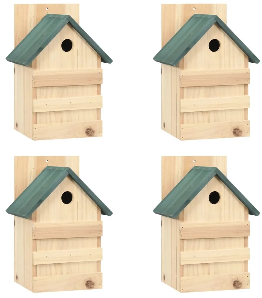 Ptačí budky 4 ks 23 x 19 x 33 cm jedlové dveře