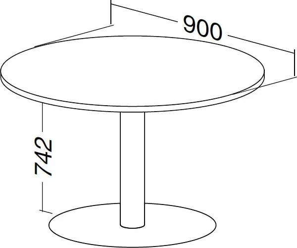 Jednací stůl ProOffice, průměr 90 cm, divoká hruška