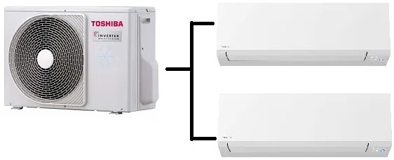 Klimatizace Toshiba Shorai Edge 1+2 (2,5kW + 2,5kW) Multi-split R32