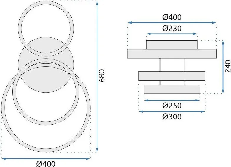 Toolight Toolight, LED krystalové stropní svítidlo s dálkovým ovládáním 42W, G003-C, zlatá lesklá, OSW-09744
