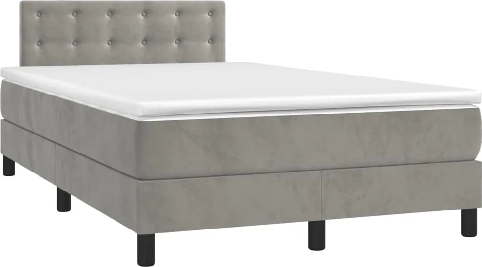 Box spring postel s matrací světle šedá 120x190 cm samet 3269861