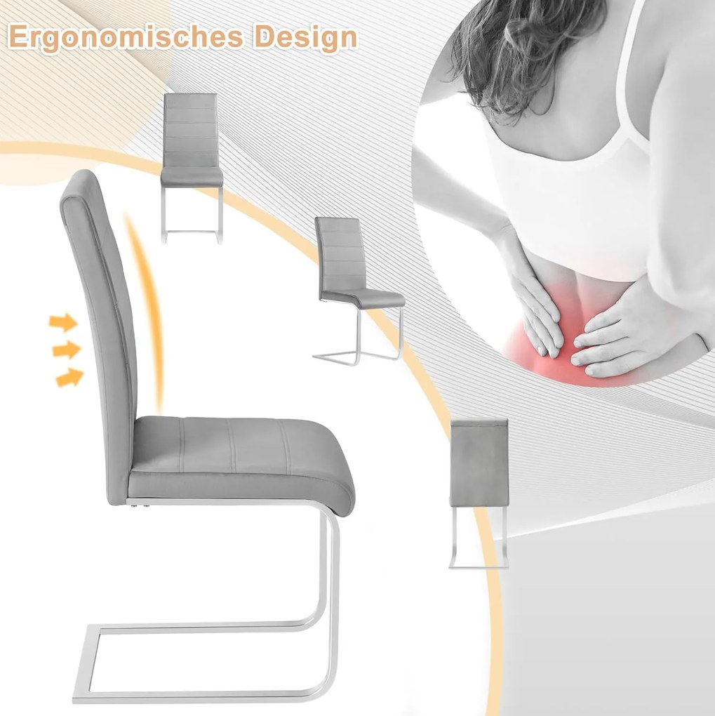Jídelní židle – do jídelny, kuchyně, obývacího pokoje i kanceláře, tmavě šedá