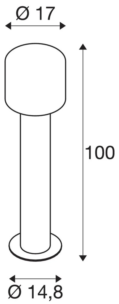 SLV 1004681 Ovalisk, venkovní sloupkové svítidlo, LED 9W 3000/4000K, antracit, výška 100cm, IP65