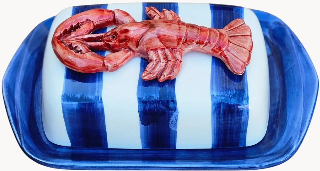 Ručně malovaná máselnička Lobster