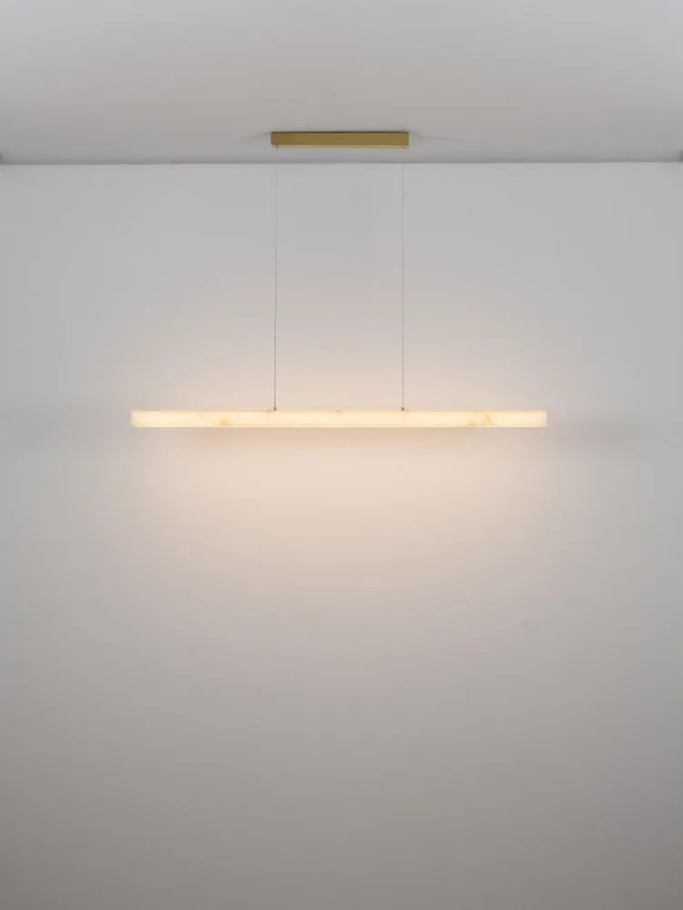 Bílé/v mosazné barvě LED stmívatelné závěsné svítidlo v dekoru kamene Vaster – Nova Luce