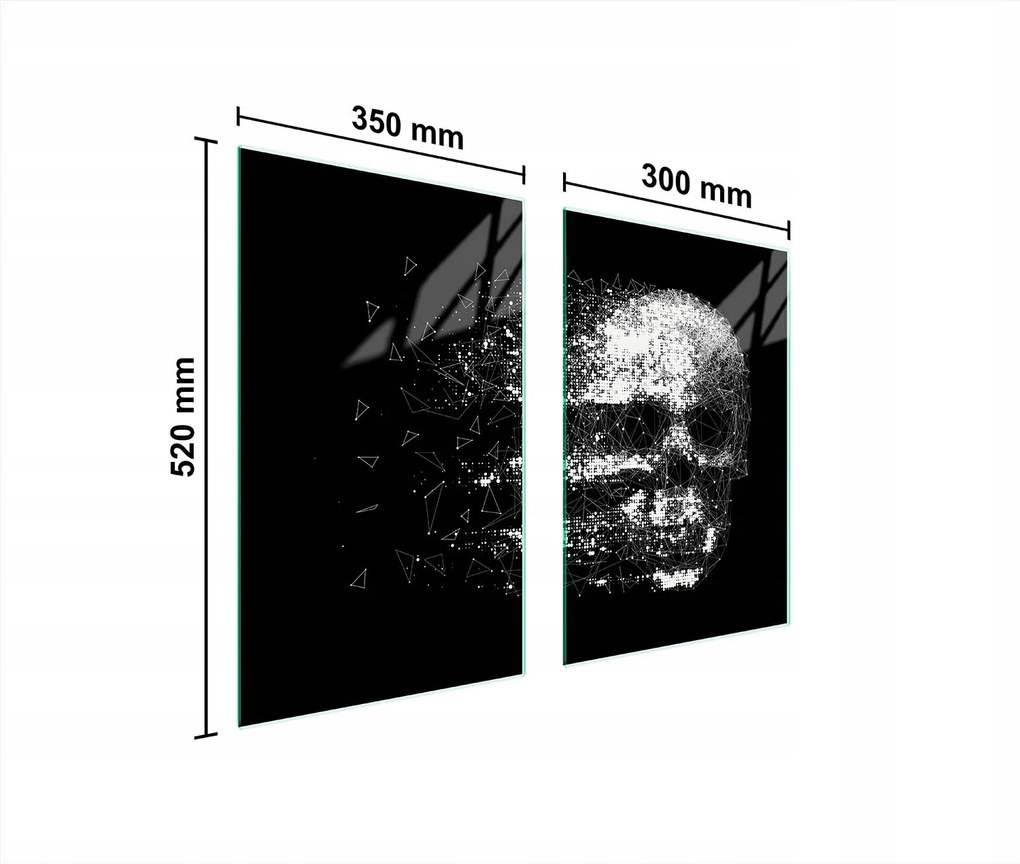 Skleněná Ochranná Deska Do Kuchyně 65x52 Lebka