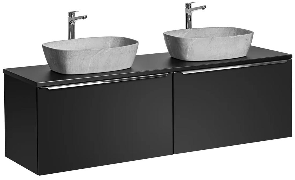 Koupelnová skříňka s umyvadlem a deskou SANTA FE Black DU160/1 | 160 cm