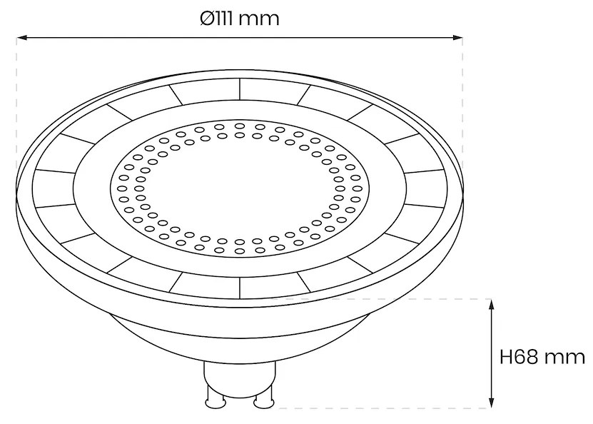 Halogenová LED žárovka GU10 neutrální 4000k 10w 870 lm černá
