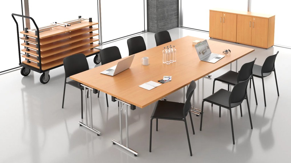 Konferenční skládací stůl KOMFORT, stohovatelný 160x70x76cm