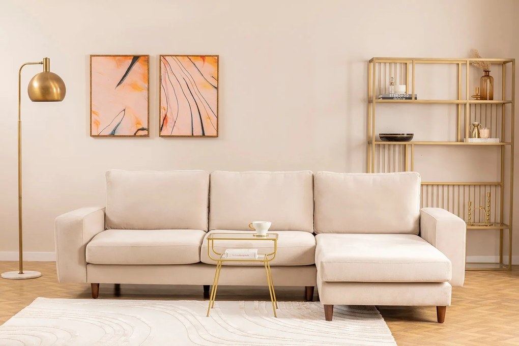 Hanah Home Rohová pohovka BERLIN pravá krémová