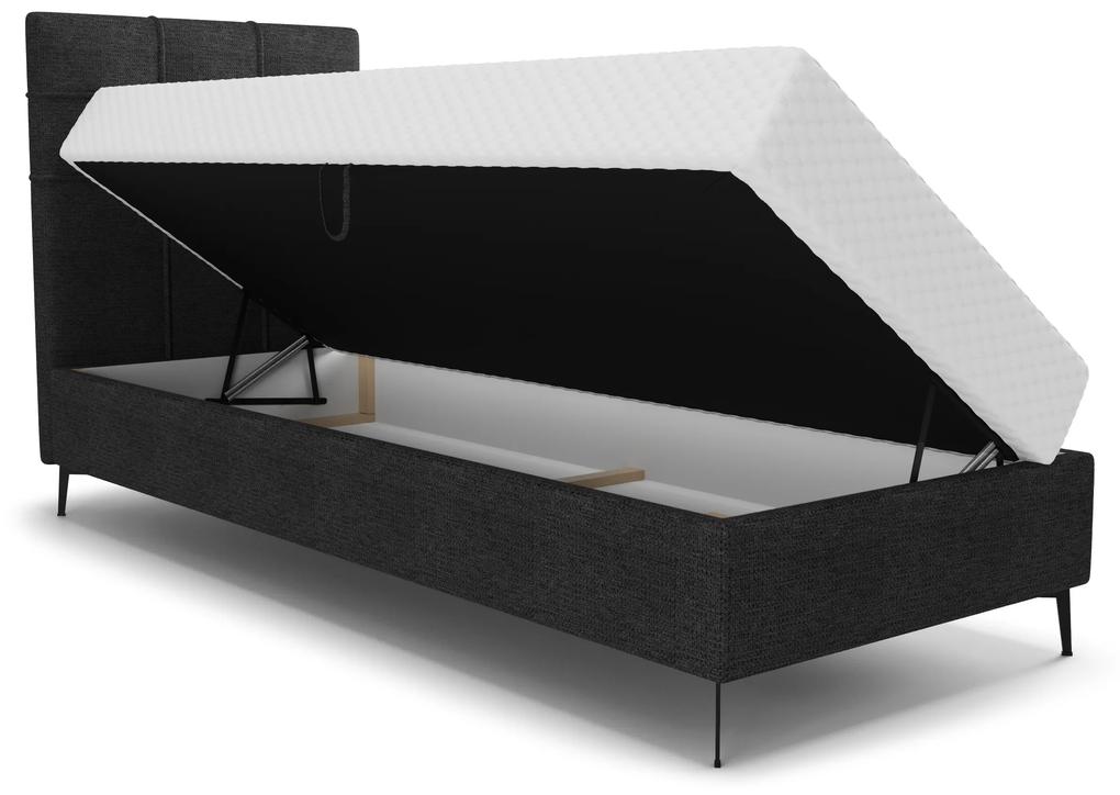 Jednolůžková postel 80 cm Infernus Comfort (černá) (s roštem, bez úl. prostoru). 1082331