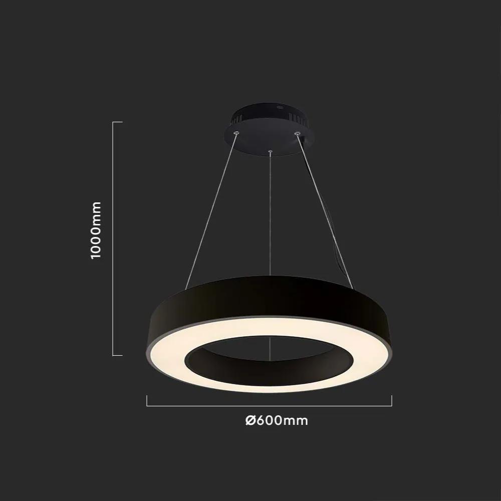 LED Solution Černé závěsné LED svítidlo kulaté 60cm 50W stmívatelné