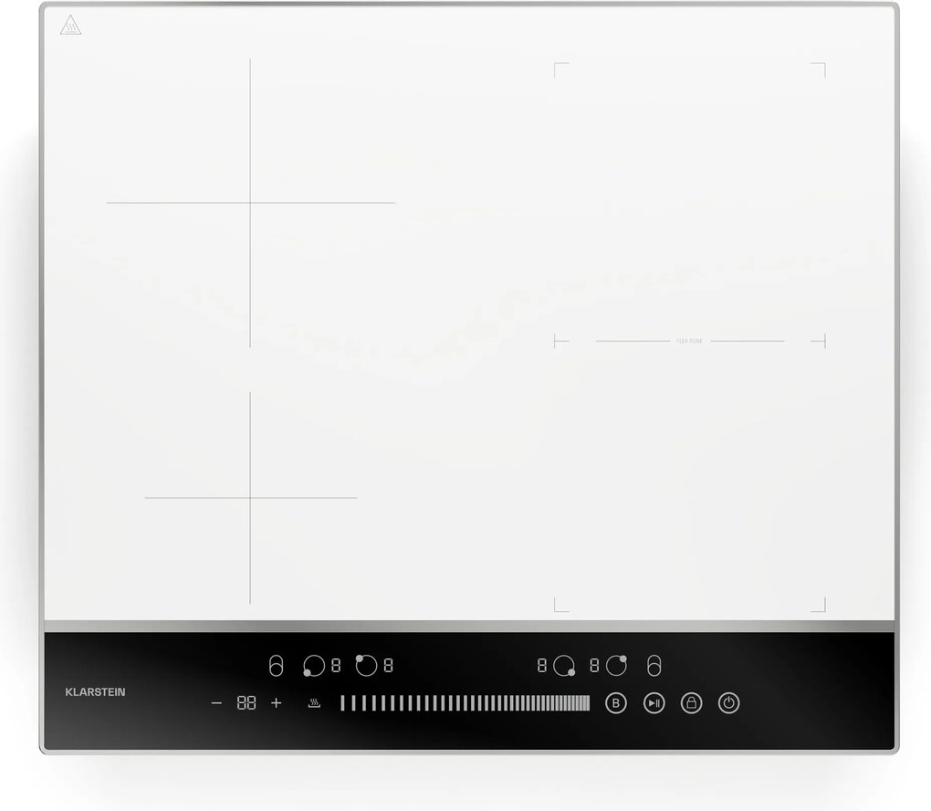 Klarstein Hybridní indukční varná deska DualTone, Flex Zone, LED displej, Posuvné ovládání, 7200 W