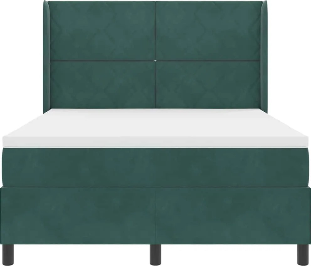 Postel s boxspringem s čelo Tmavě zelená 160 x 200 cm samet 3342071