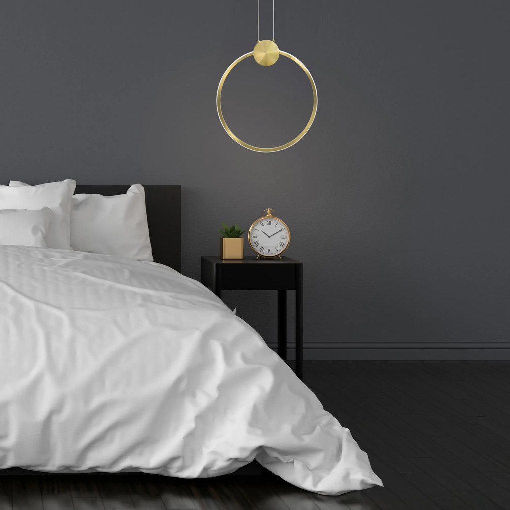 Toolight Toolight, LED stropní svítidlo 40cm 17W 4000K APP1396-CP, zlatá lesklá, OSW-00954