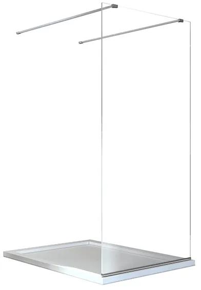 Besco Sprchový kout Walk-In AVEO DUE 90 (100, 110, 120, 130, 140), výška 195 cm Rozměry (cm): šířka: 100, Barva profilů a typ výplně: profily: chrom, výplň: transparent