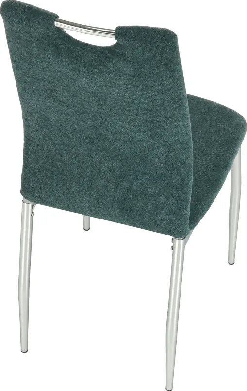 Jedálenská stolička, azúrová látka/chróm, OLIVA NEW