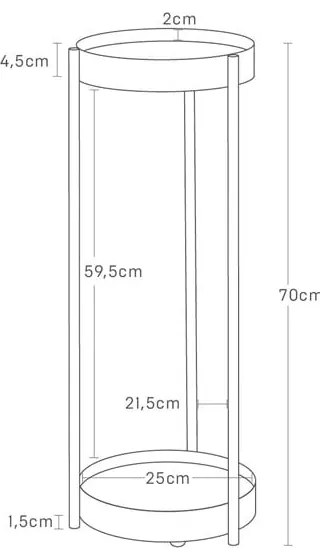 Kovový stojan na květiny (výška 70 cm) Tower – YAMAZAKI