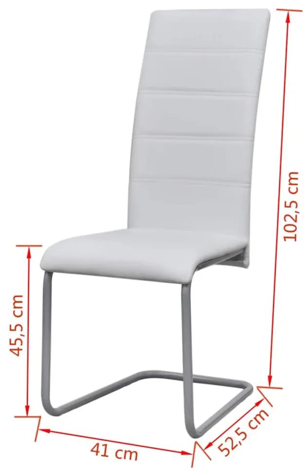 vidaXL Konzolové jídelní židle 6 ks bílé umělá kůže