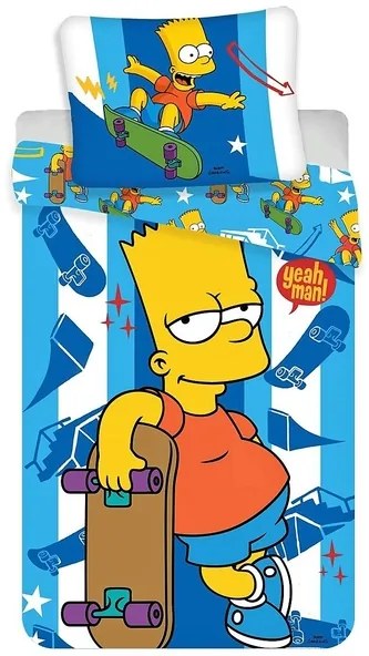 Jerry Fabrics povlečení bavlna Simpsons Bart skater 140x200+70x90 cm