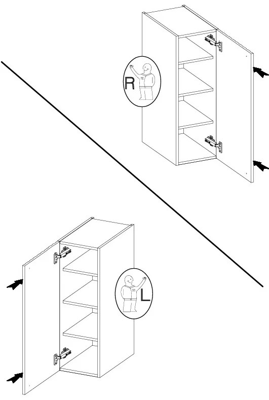 AVARANT sa | horní skříňka 30 G-90 1F | 30 cm | VYSOKÁ | 3D povrch | šedá/artisan