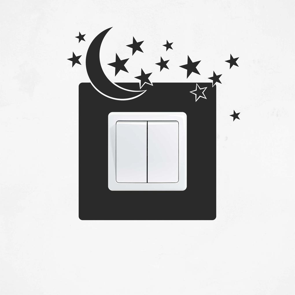Samolepka na vypínač - Hvězdy s měsícem - PopyDesign