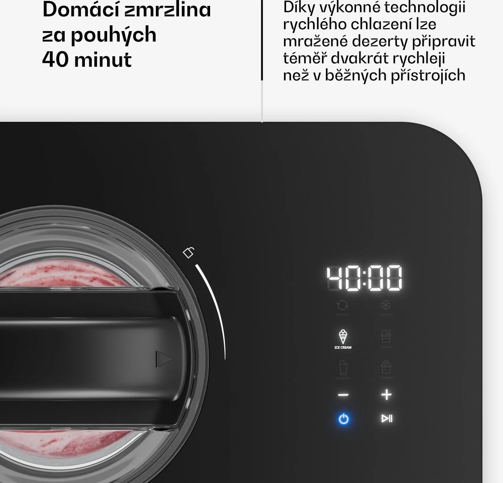 Klarstein VeroSteel zmrzlinovač s kompresorem | 1,5 l | 150 W | 4 programy | dotykové ovládání