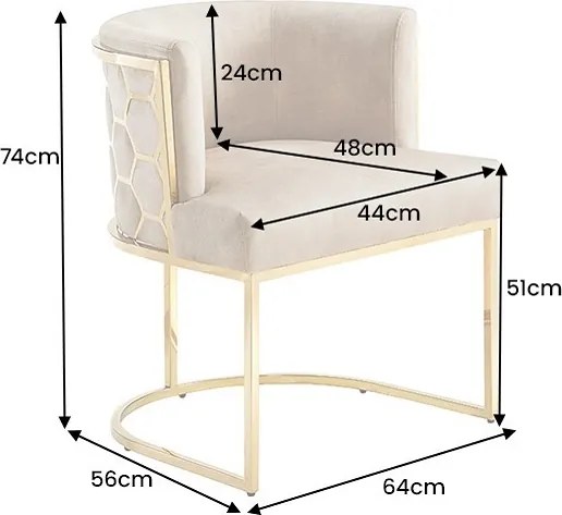 Designová jídelní židle Baldassare béžový samet
