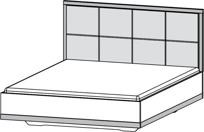 Postel Siegen 180x200 cm, bílá/šedý beton