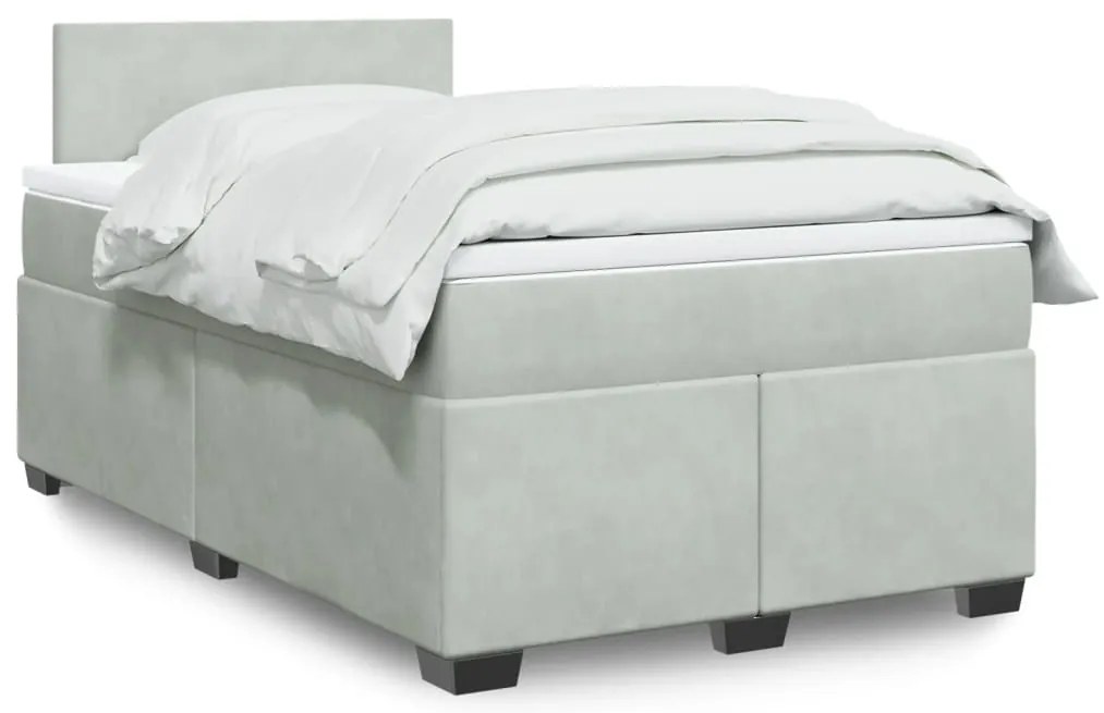 Box spring postel s matrací světle šedá 120 x 200 cm samet 3288576