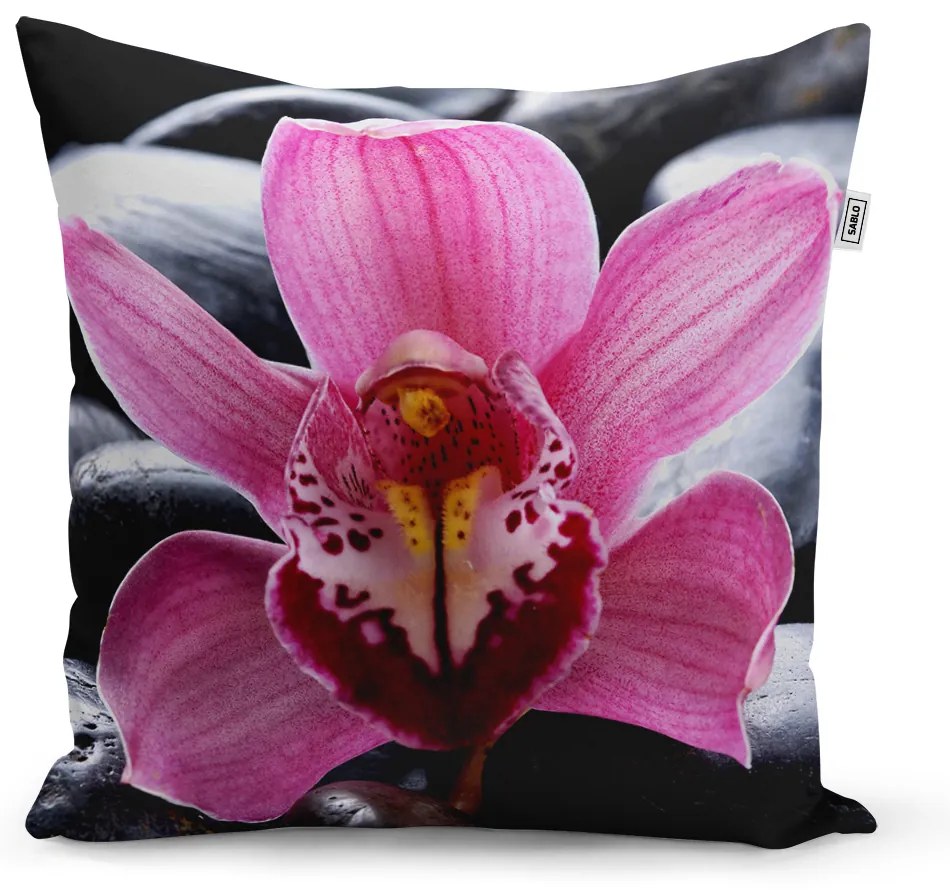 Polštářek - Růžová orchidea 60x60 cm