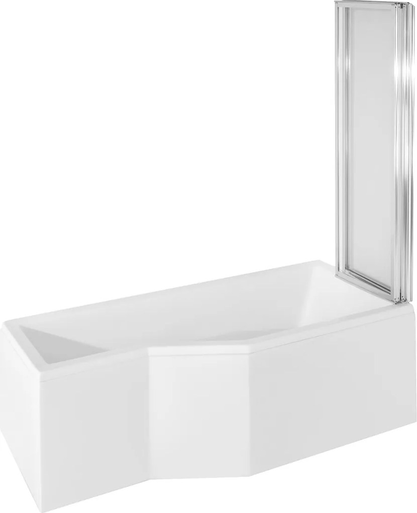 Besco Akrylátová atypická vana s vanovou zástěnou INTEGRA VK 3 150x75 (170x75) Barva: Bílá, Rozměry (cm): 170x75, Orientace: Levá