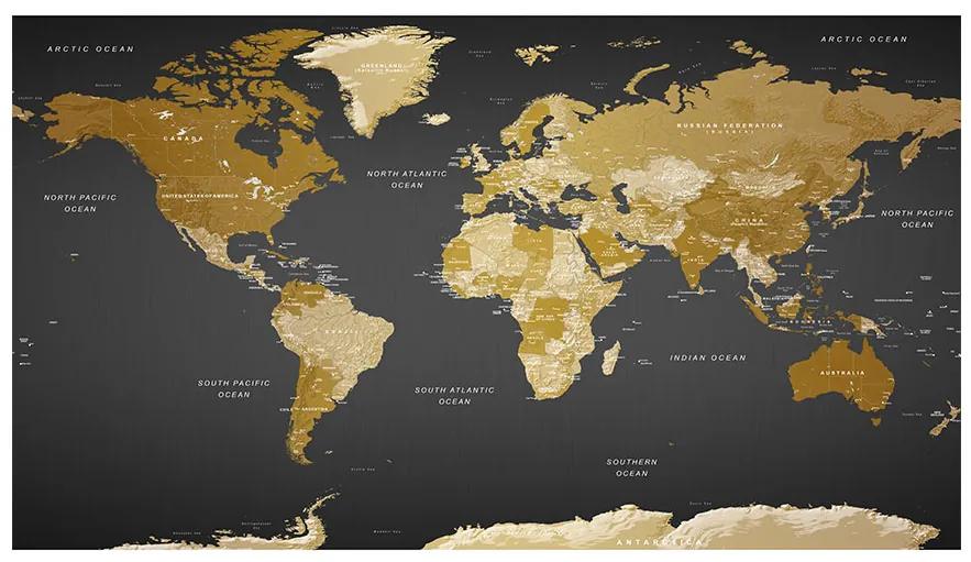 Fototapeta XXL - Mapa světa: Barevná geografie III 500x280 + zdarma lepidlo