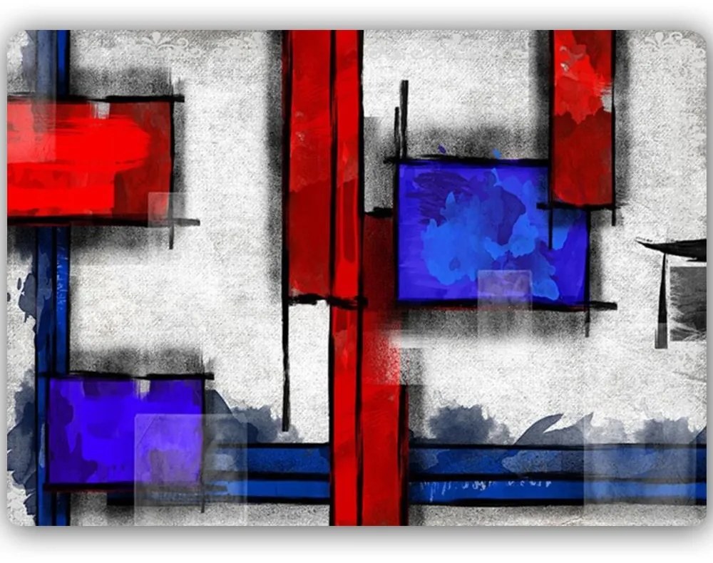 CARO Kovový obraz - Geometric Abstraction 6 60x40 cm