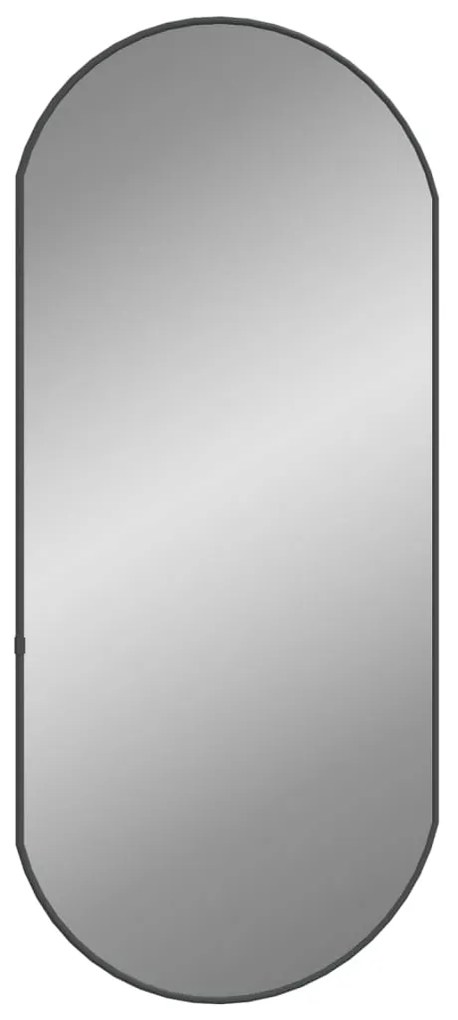Nástěnné zrcadlo černé 80x35 cm oválné - Default Title