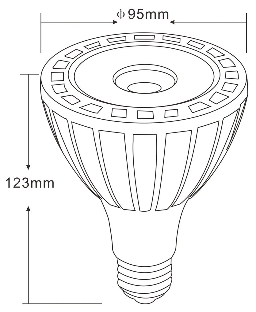 T-LED LED žárovka E27 PAR30 PW20 stmívatelná Denní bílá