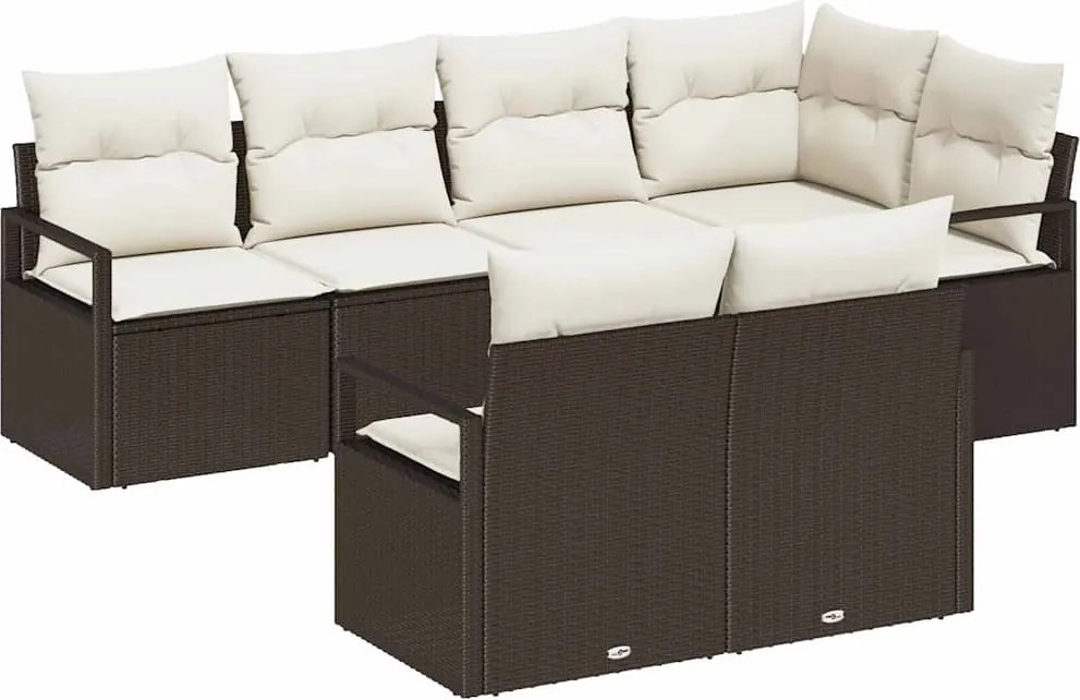 Set pohovek 7 ks Hnědá polyratan 3346418