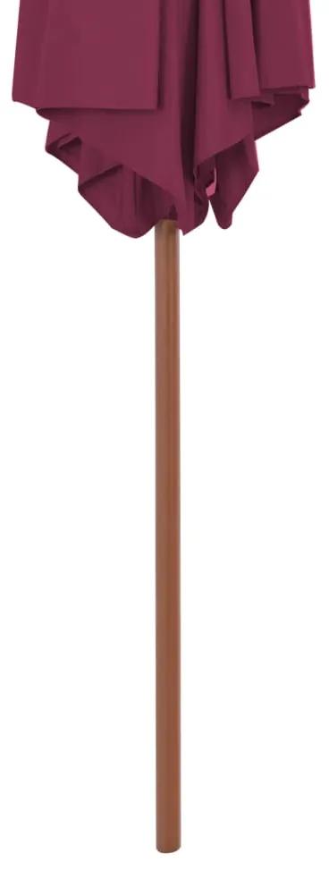 vidaXL Zahradní slunečník s dřevěnou tyčí 270 cm vínový