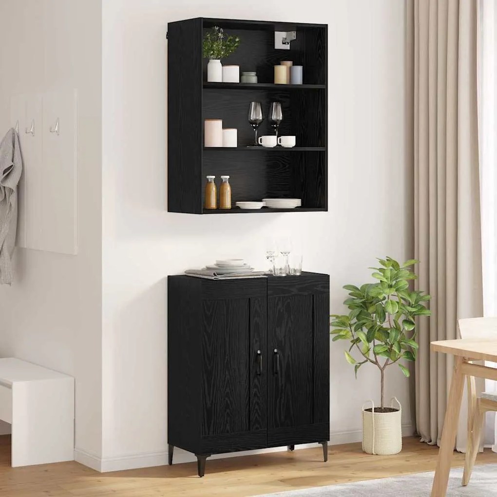 Vysoký bufet 2 ks Černý dub 69,5 x 34 x 180 cm Kompozitní dřevo 3403591