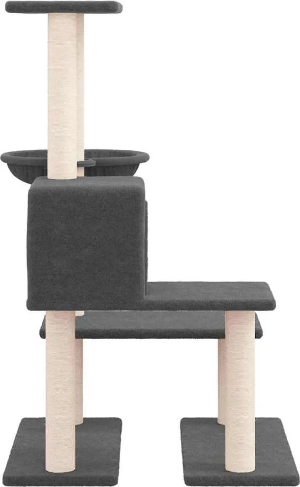 Škrabadlo pro kočky se sisalovými sloupky tmavě šedé 94,5 cm 171641