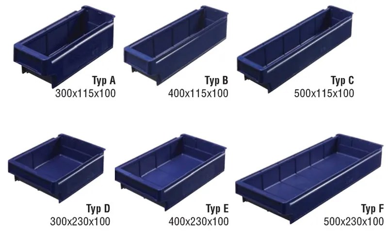 Regál s plastovými boxy MAX - 2000 x 500 x 1000 mm, 48x C, 28x F