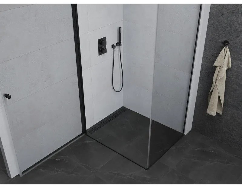 Mexen Pretoria sprchový kout 70x80cm, 6mm sklo, černý profil-čiré sklo, 852-070-080-70-00