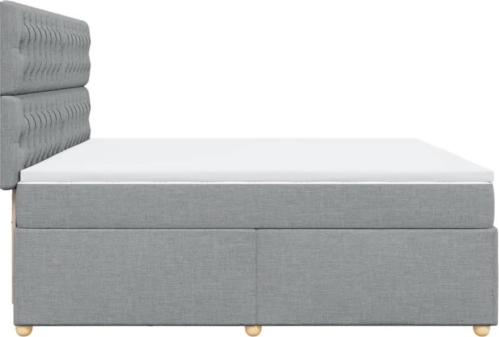 Box spring postel s matrací světle šedá 200 x 200 cm textil 3293694